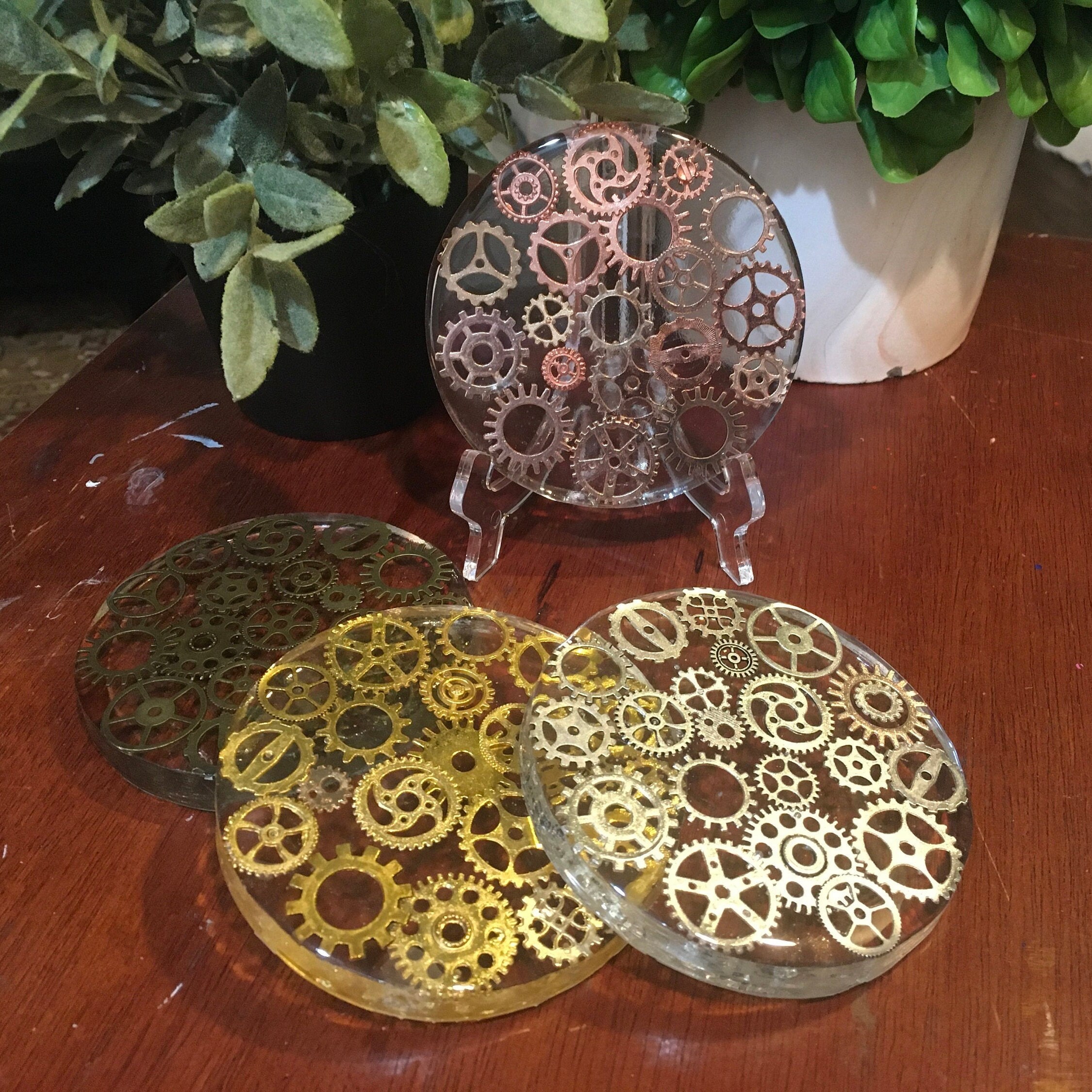 Round Gear Steampunk Coasters Set of 4 - Etsy