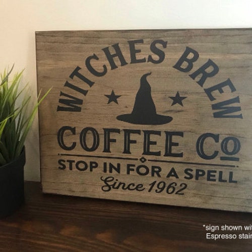 Coffee Bar Halloween Sign Witches Brew Tier Tray Sign - Etsy