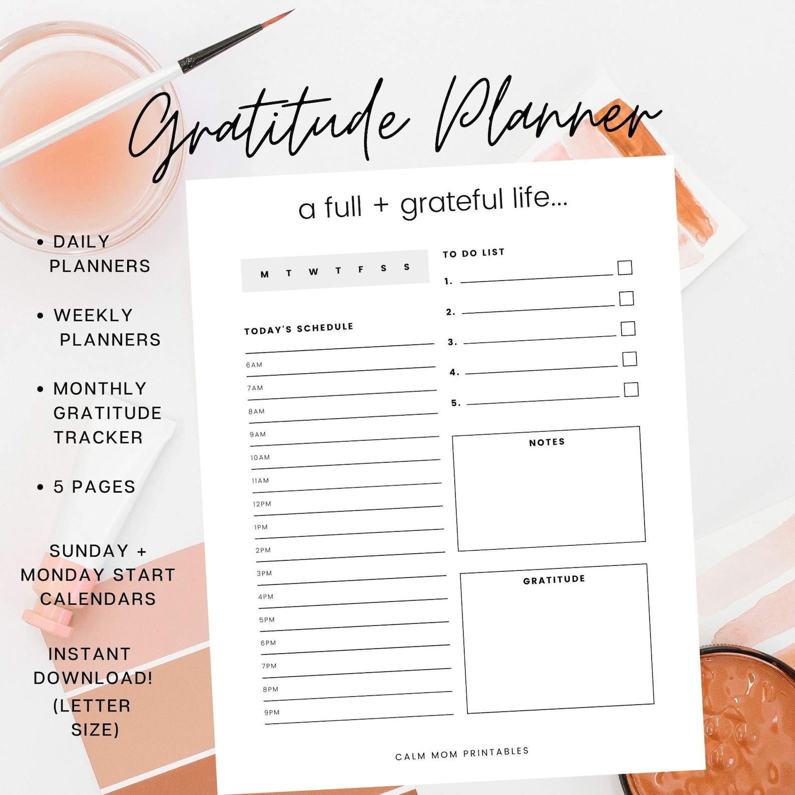 Daily Gratitude Planner Gratitude Tracker Gratitude Lists | Etsy