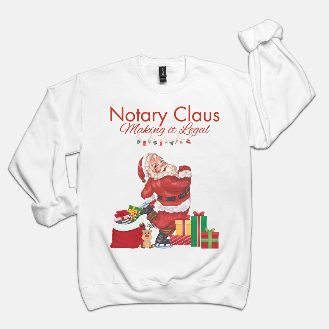 Notary Claus Christmas T-shirt, Loan Signing Agent Apparel - Etsy