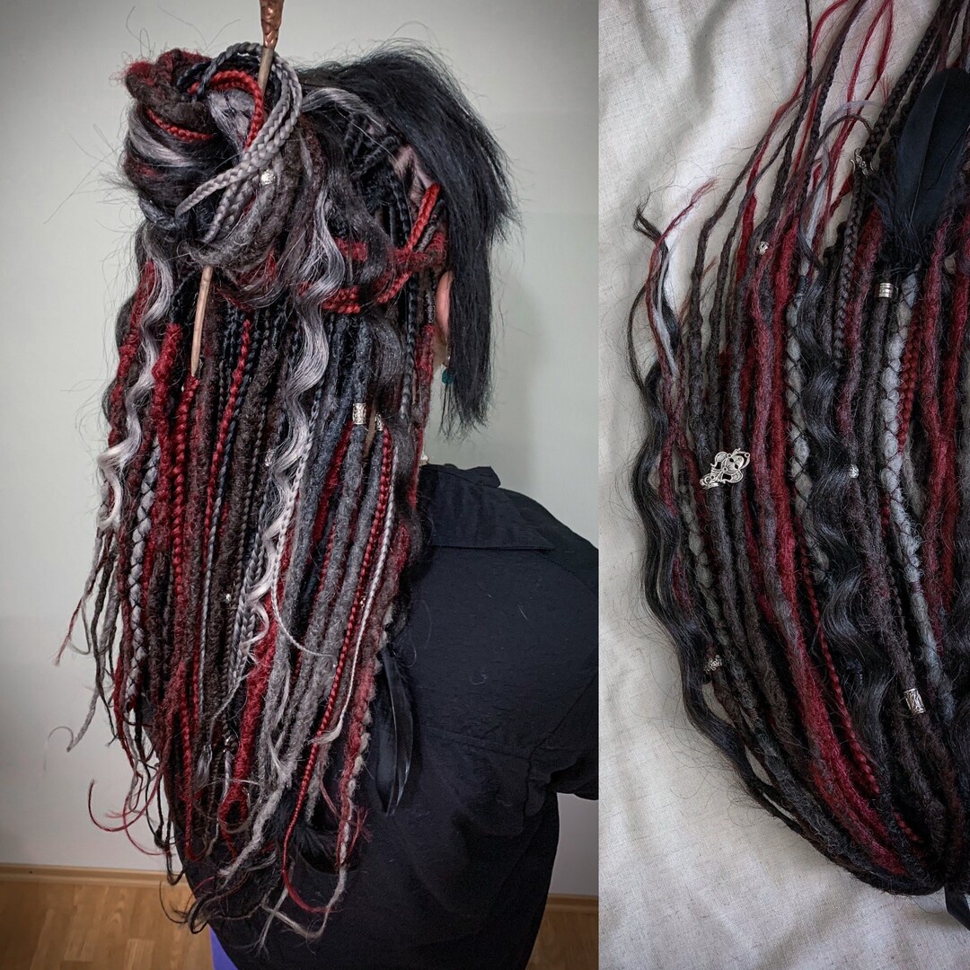 Gothic Style De Dreads Dark Brown Burgundi and Black Gray - Etsy UK