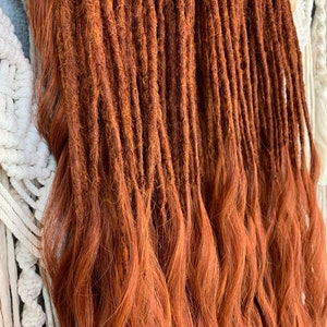 Ginger Synthetic Dreads With Curly Loose Ends, Natural Look Dreadloks ...