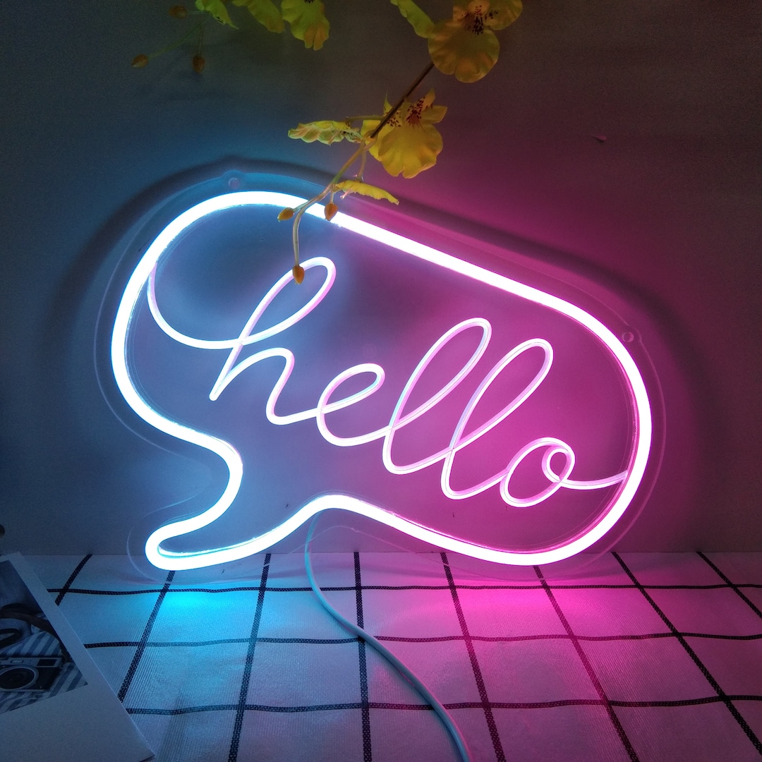 Hello Neon Sign Flex LED Neon Light Custom Text Flex Led Neon Light ...
