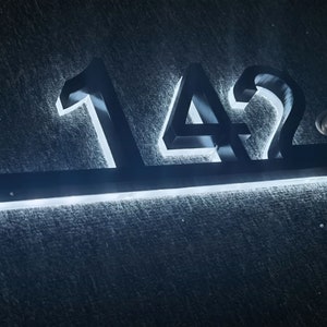 Lighted House Numbers,led Lighted House Number,metal Address Plaque ...
