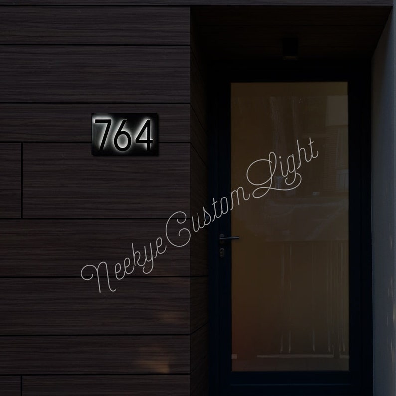 LED Custom Modern House Numbers Stainless Steel - Etsy