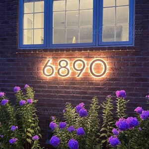 LED Backlit House Number/customizable Address Letter Sign for Font ...