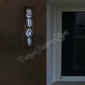 LED Custom Modern House Numbers Stainless Steel Vertical/horizontal ...