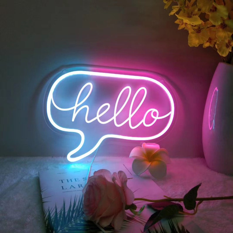 Hello Neon Sign Flex LED Neon Light Custom Text Flex Led Neon | Etsy