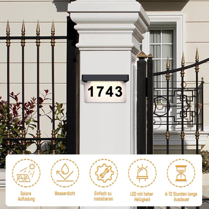 House Numbers for Outside, Custom Address Numbers for Home,solar ...
