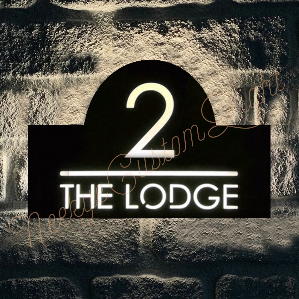Custom House Number Sign丨 Modern LED Number Box丨personalized LED ...