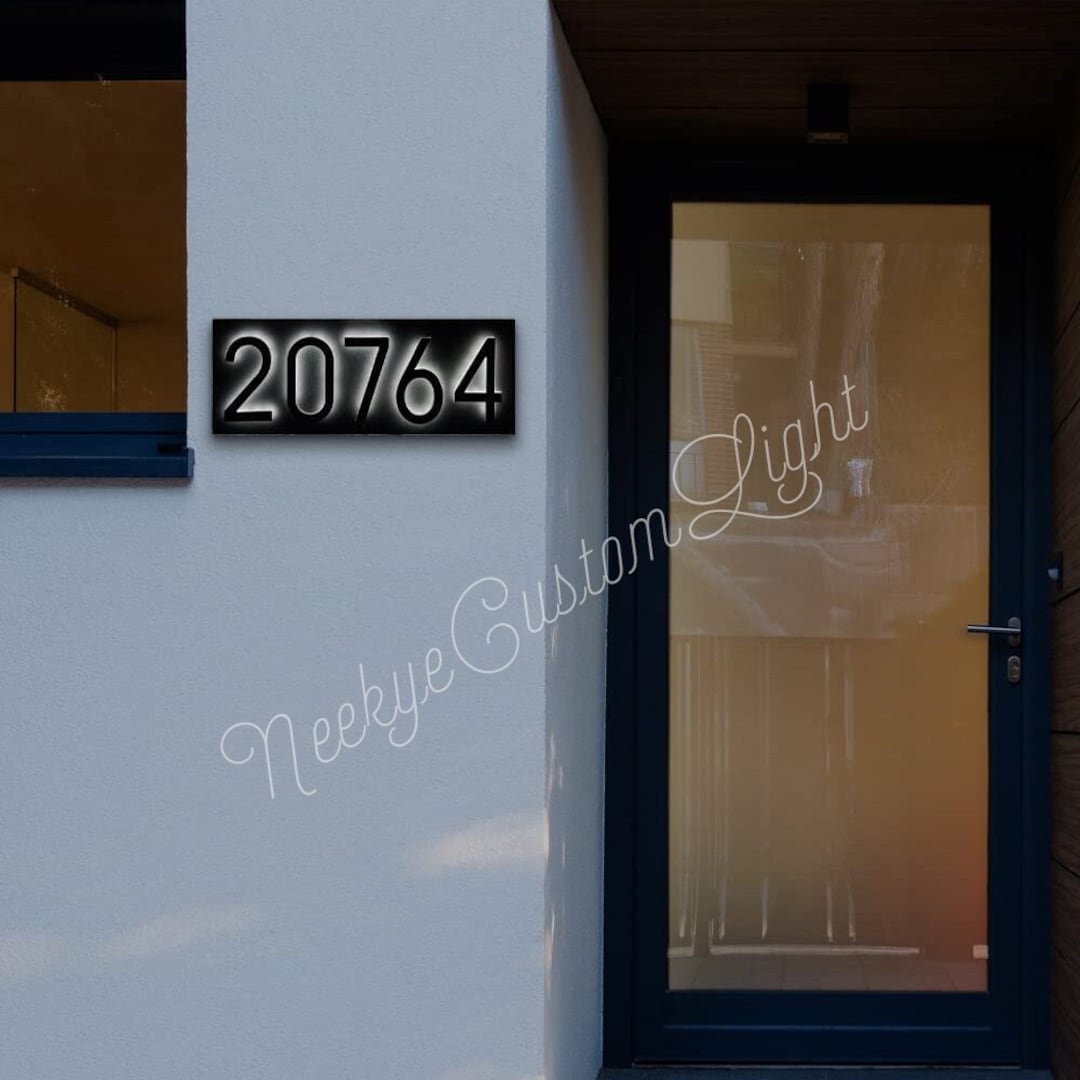 LED Custom Modern House Numbers Stainless Steel Vertical/horizontal ...