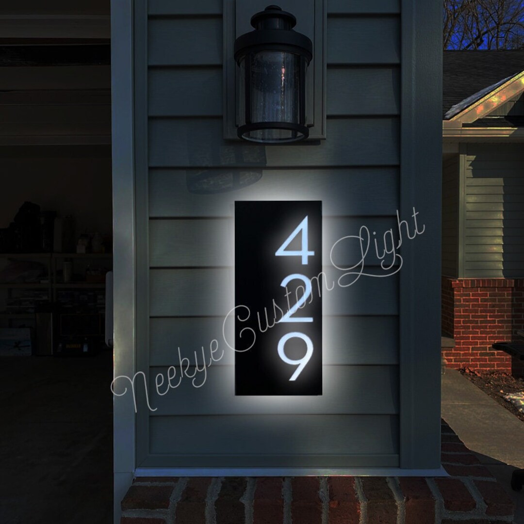 Custom LED House Numbers for House Street Farm,personalized Illuminated ...