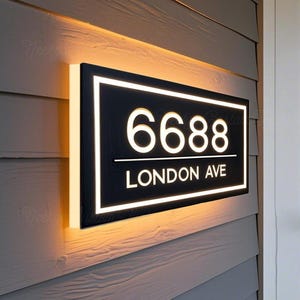 Custom Illuminated LED House Sign丨modern LED House Number丨vertical ...