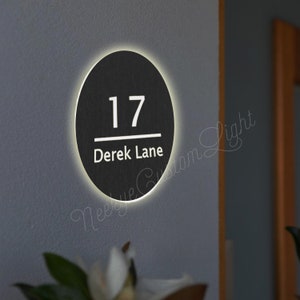 Custom LED Back-lit Lighted House Number Sign Hollow Stainless Steel ...