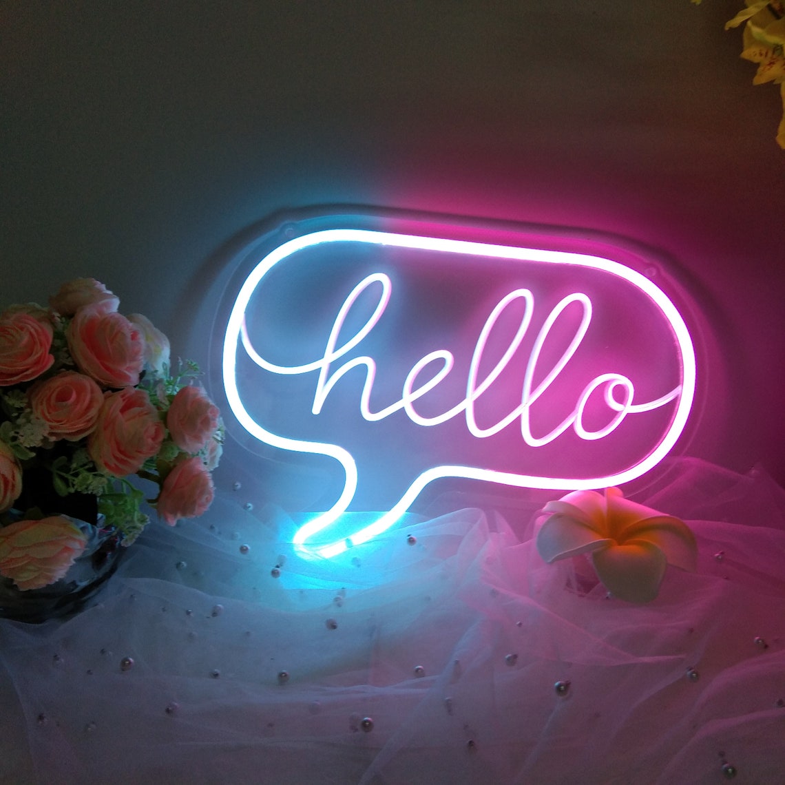 Hello Neon Sign Flex LED Neon Light Custom Text Flex Led Neon | Etsy