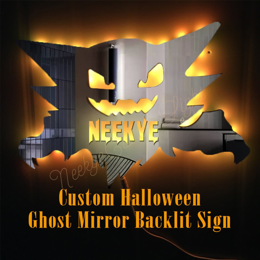 Personalized Mirror Ghost LED Light Sign丨custom Name Decor Night Light ...