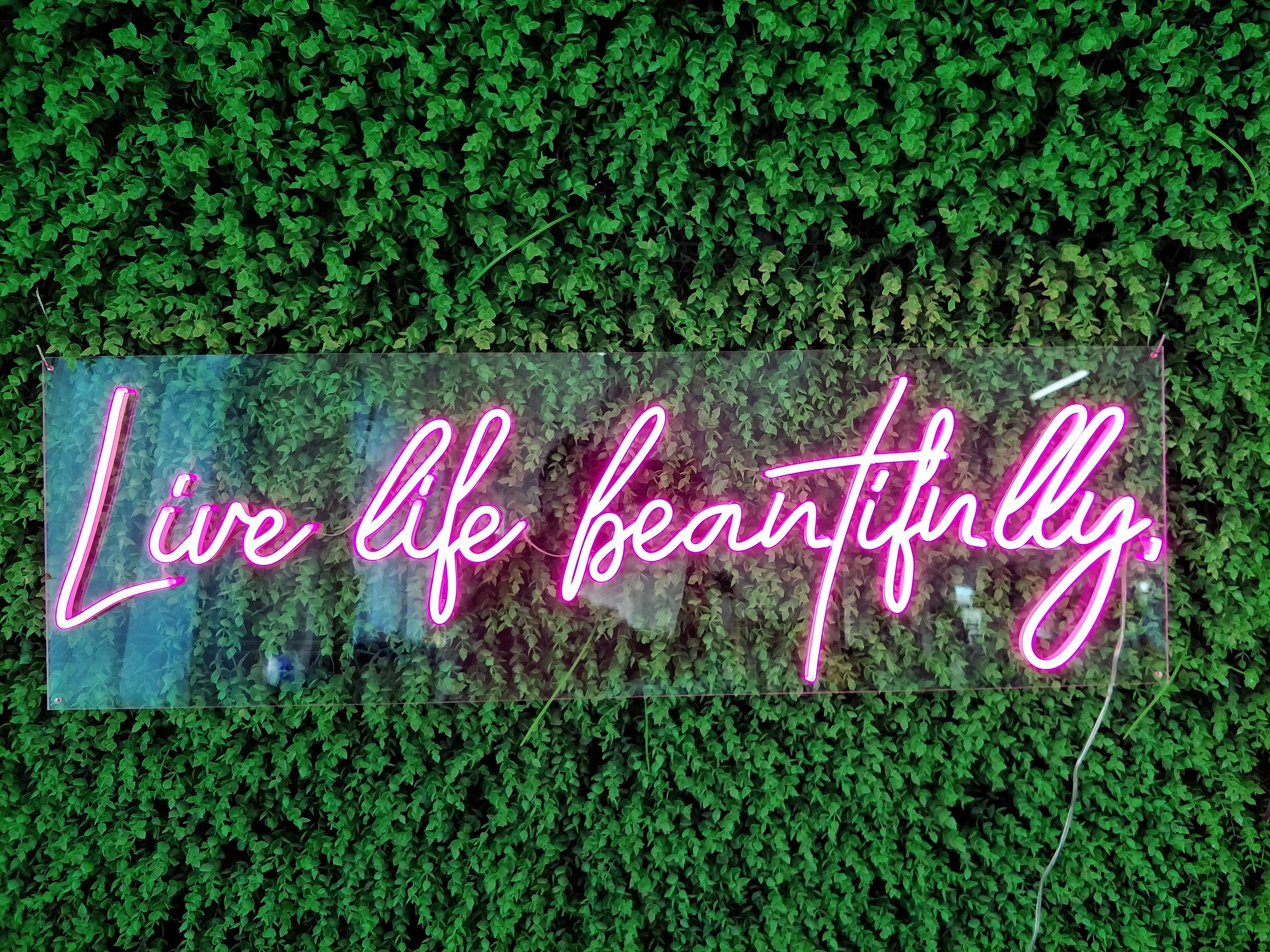 Live Life Beautiful Custom Neon Sign on Stock Neon Light - Etsy