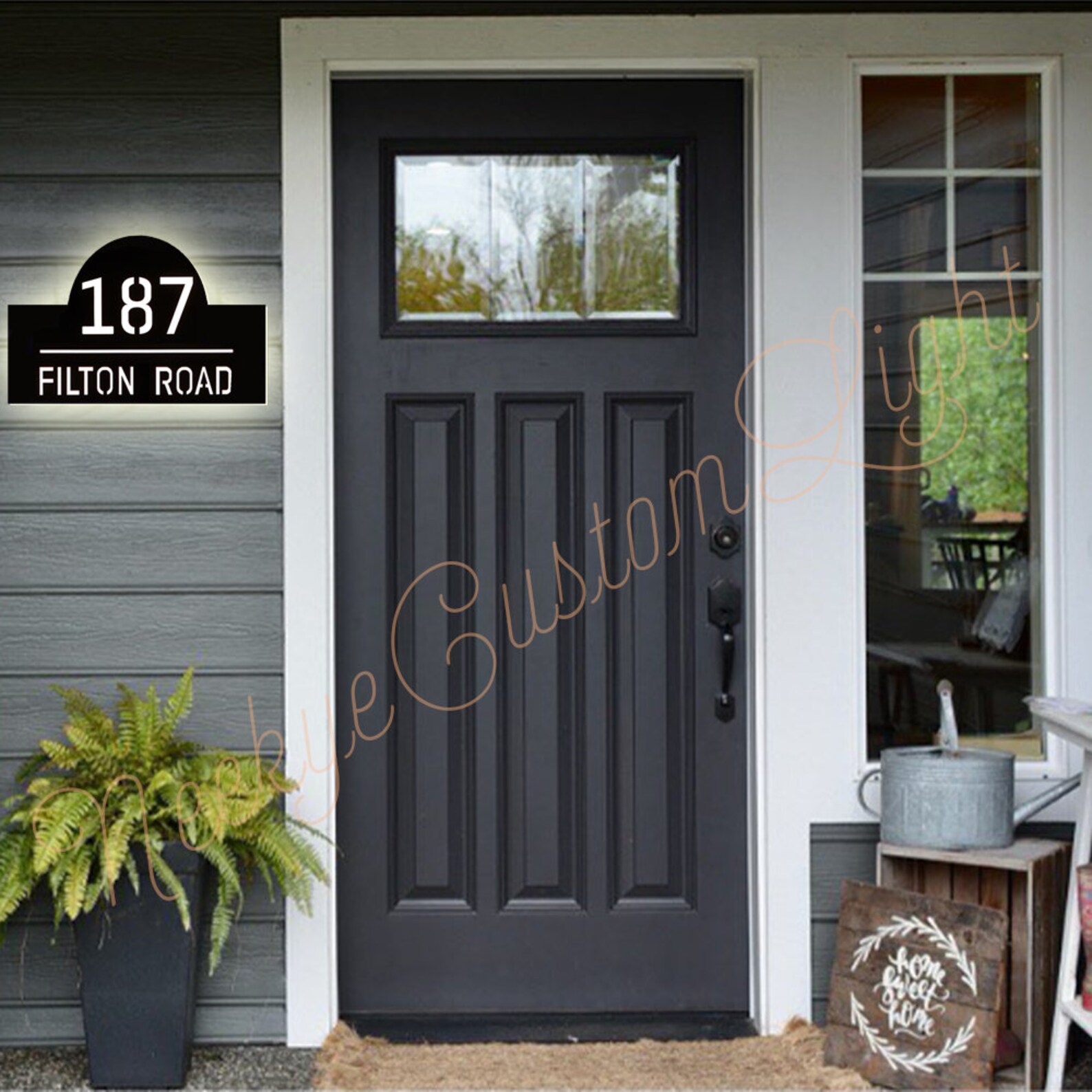 Custom House Number Sign丨 Modern LED Number Box丨personalized - Etsy