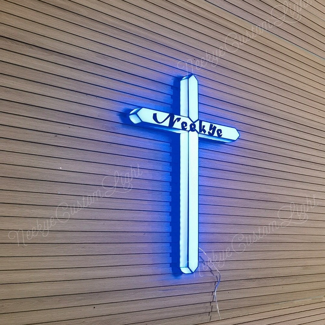 Custom LED Cross Sign Light Box Sign丨religious Wall Decoration With ...