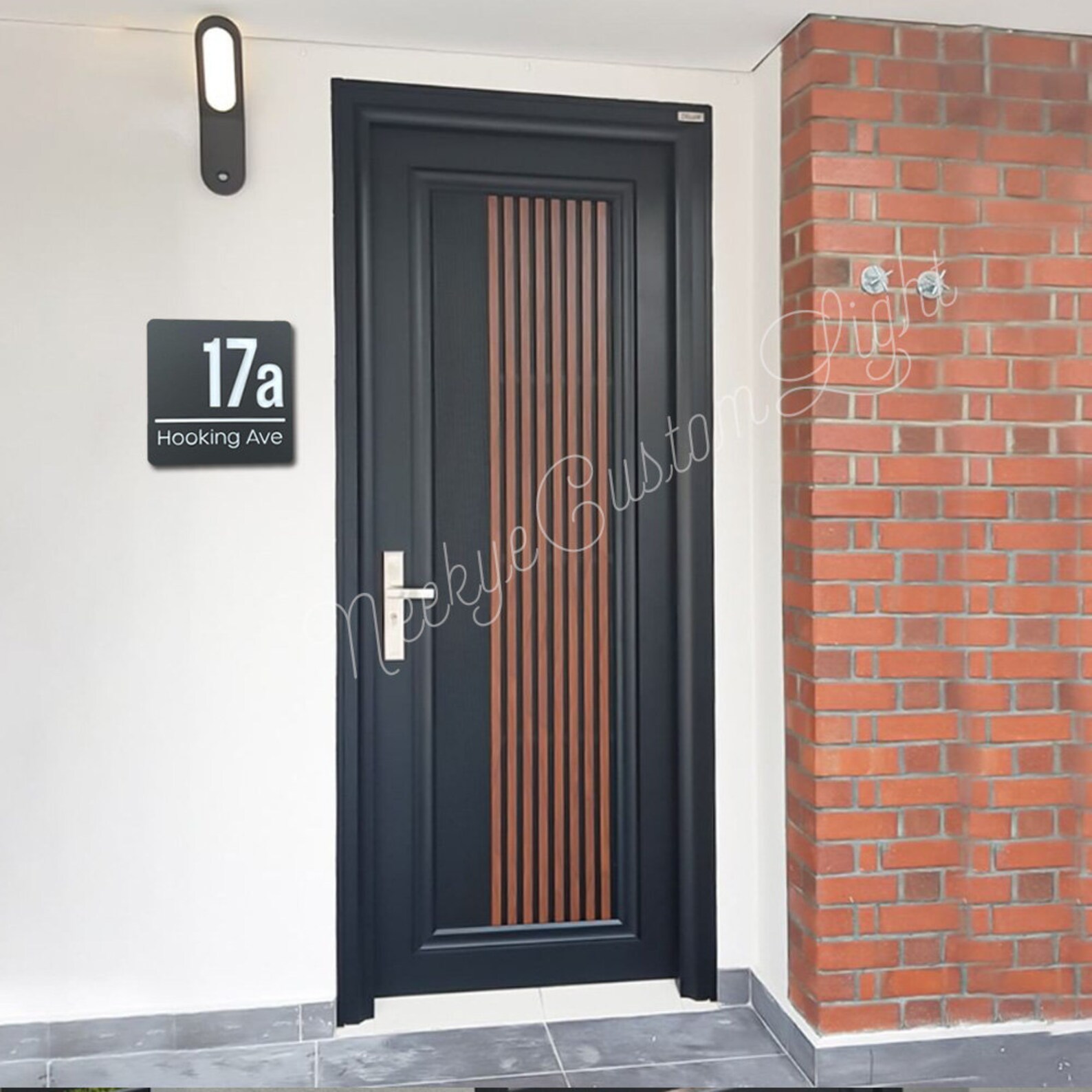 Custom Illuminated LED House Sign丨modern LED House Number丨vertical ...