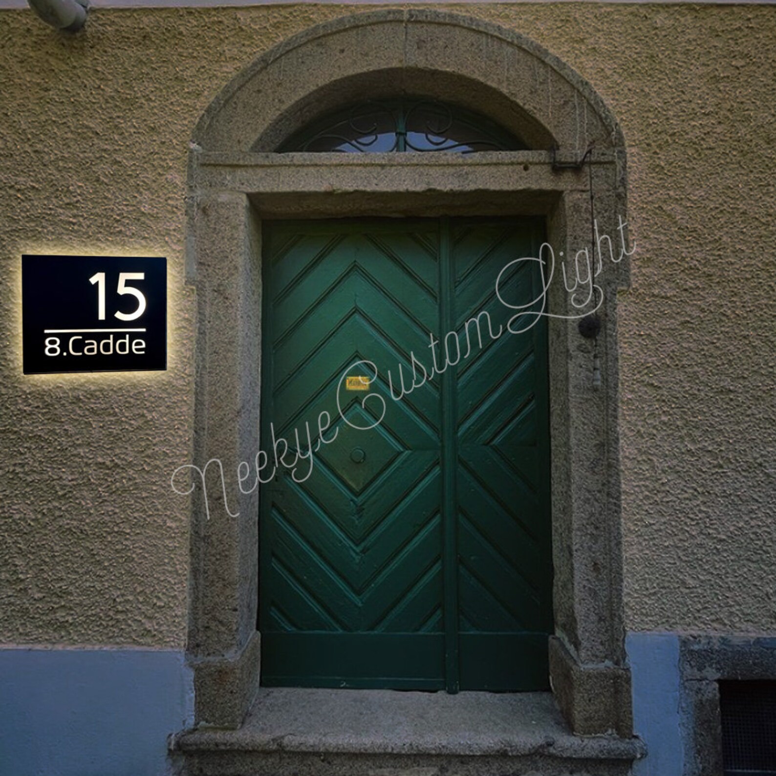 Custom Illuminated LED House Sign丨modern LED House Number丨vertical ...