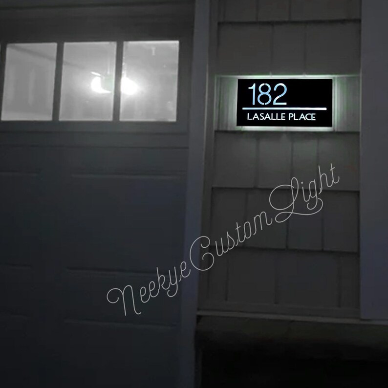 Custom LED Back-lit Lighted House Number Sign Hollow Stainless - Etsy