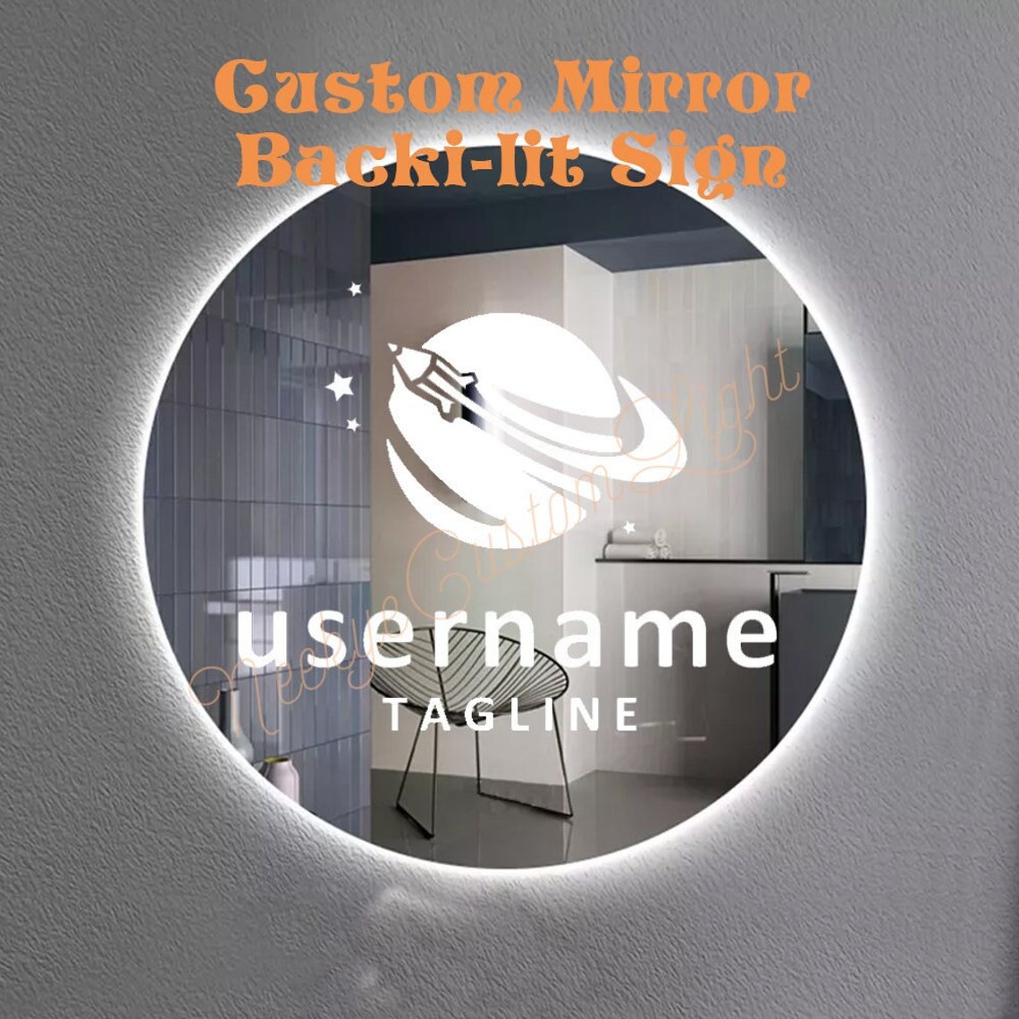 Custom Mirror Sign of Any Logo/patternselfie Mirrorshop LED - Etsy