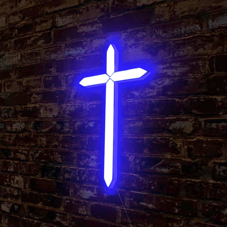 Luminous Cross Sign,night Light,light Box Sign,cross Light Box,christ ...