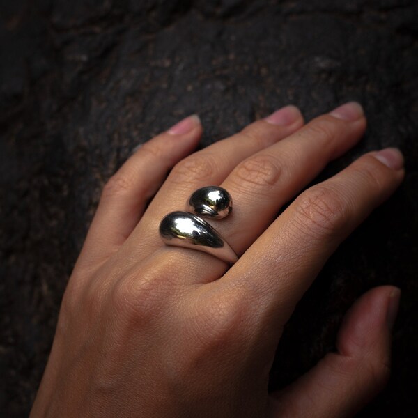 Chunky Silver Ring - Etsy