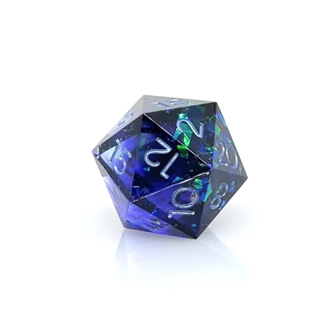 ABYSSAL AMETHYST, Hand-crafted D20 Single Polyhedral Dice for Dungeons ...