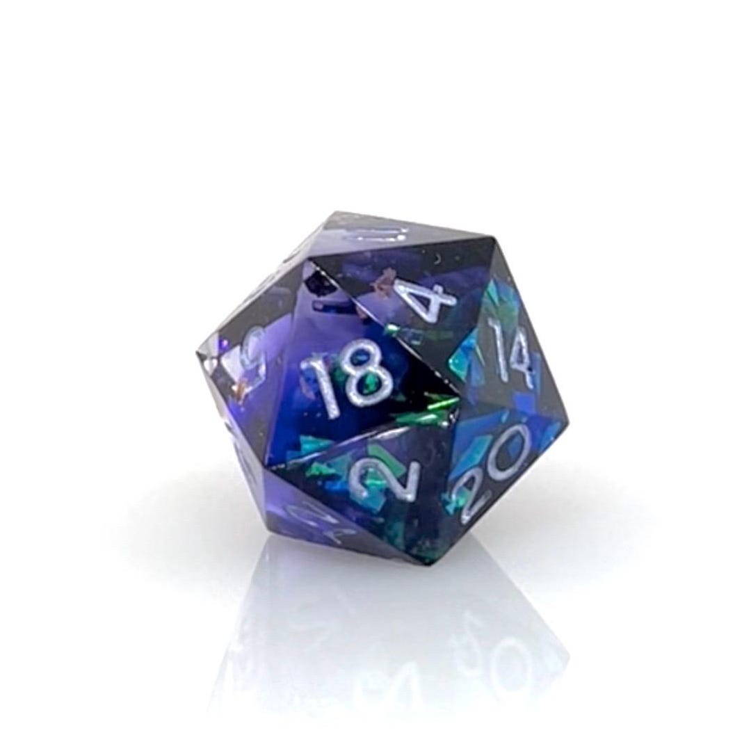 ABYSSAL AMETHYST, Hand-crafted D20 Single Polyhedral Dice for Dungeons ...
