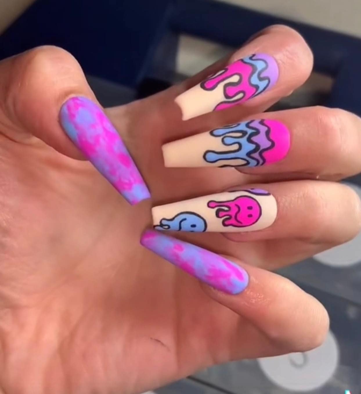 Bi Drip and Smile Nails - Etsy