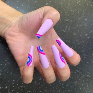 Bi Pride Nails - Etsy