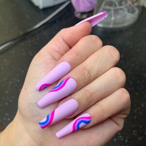 Bi Pride Nails - Etsy