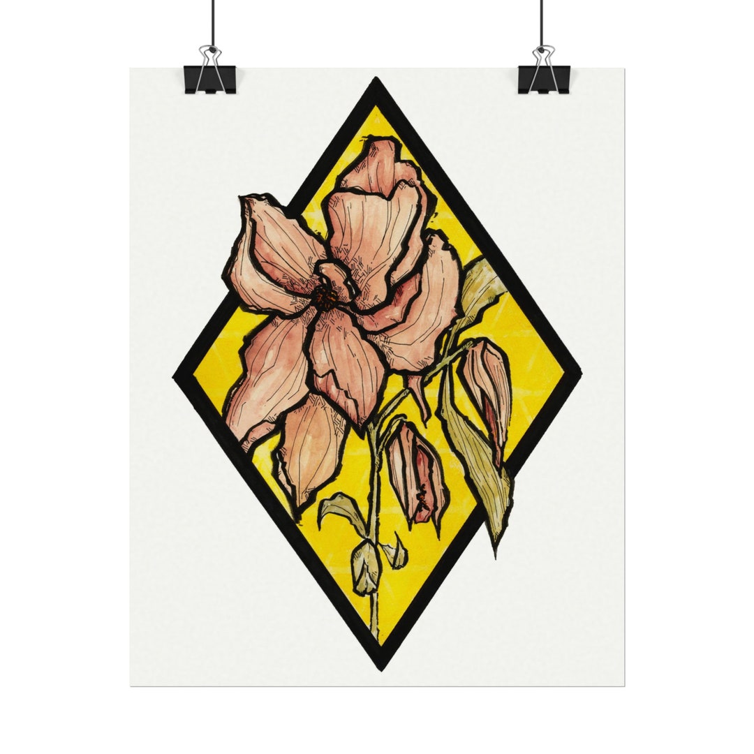 Rusted Rose Watercolor Print - Etsy