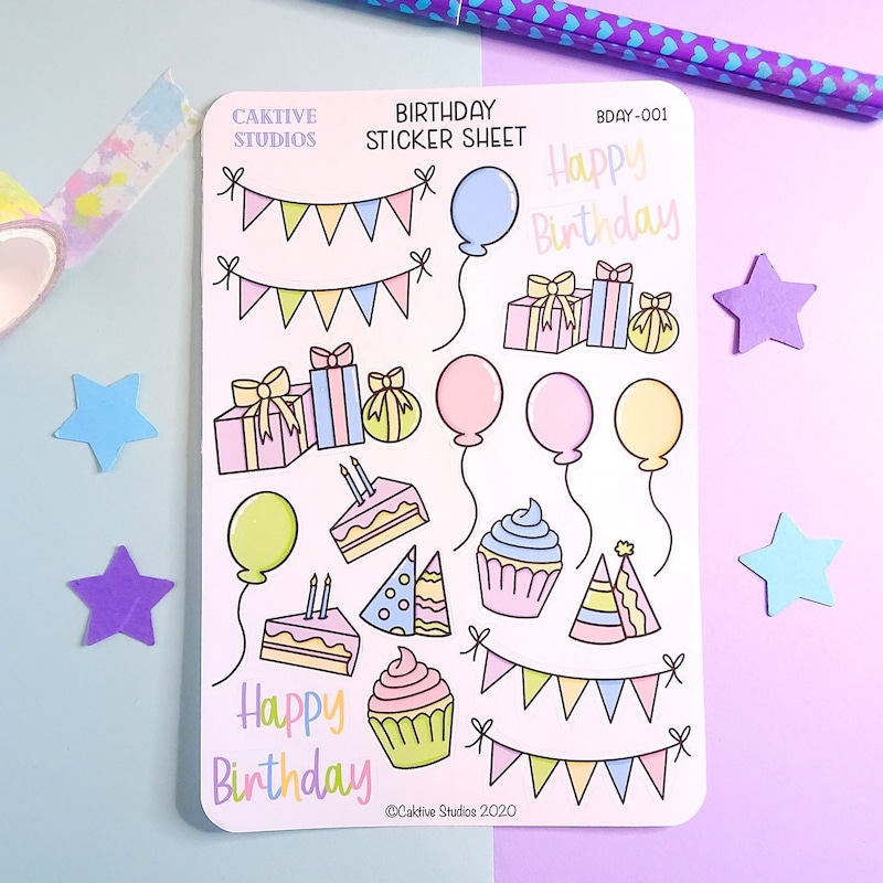 Happy Birthday Sticker - Etsy
