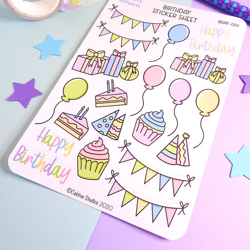 Happy Birthday Sticker - Etsy