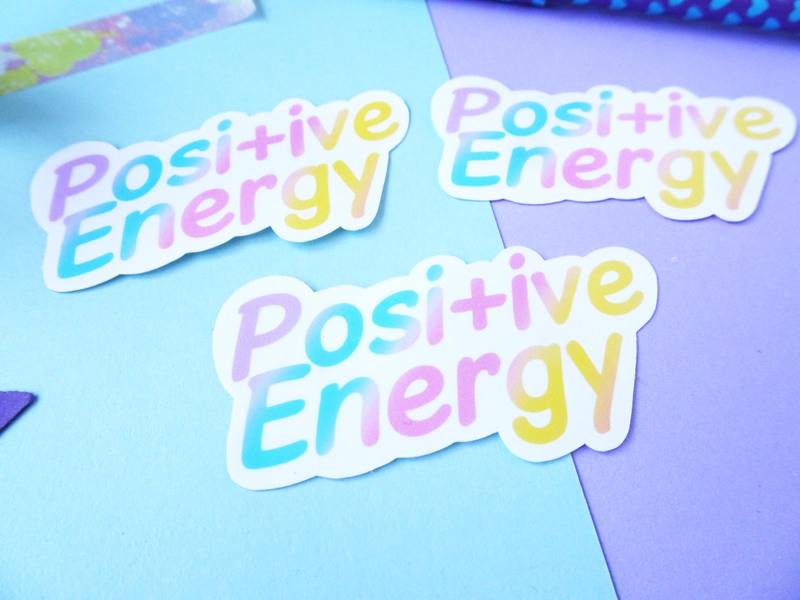 Positive Energy Pastel Vinyl Sticker Positive Manifesting - Etsy UK