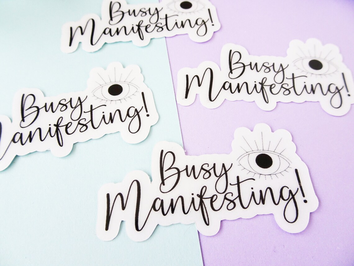 Busy Manifesting Eye Clear Vinyl Sticker Positivity Die Cut - Etsy UK
