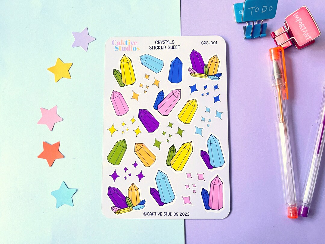 Gemstone and Crystals Sticker Sheet Bullet Journal Scrapbook Planner ...