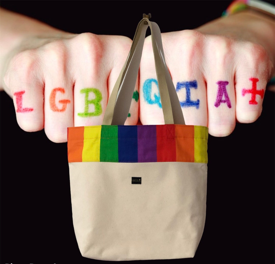 LGBTQ Rainbow Pride Groceries Tote Bag, Handmade Shopping Bag, Bag for ...