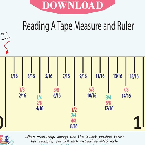 Reading a Tape Measure and Ruler PDF DIGITAL DOWNLOAD - Etsy