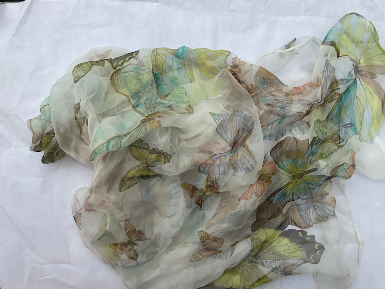 100% Silk Chiffon Scarf - Etsy
