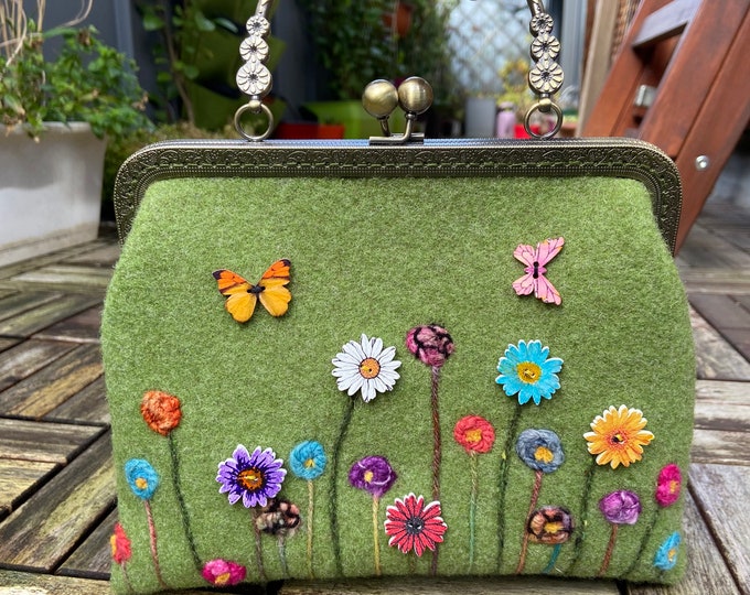 Handmade Felt Flower Bag Wild Flowers - Etsy