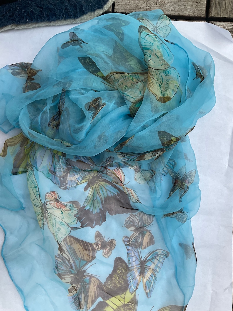 100% Silk Chiffon Scarf - Etsy