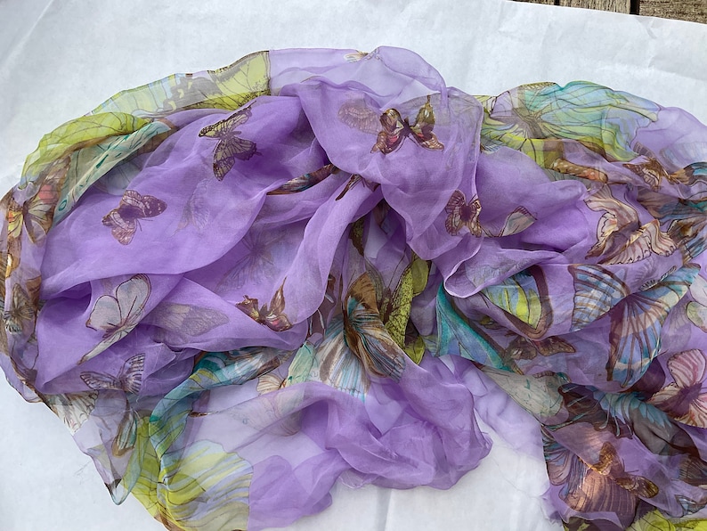 100% Silk Chiffon Scarf - Etsy