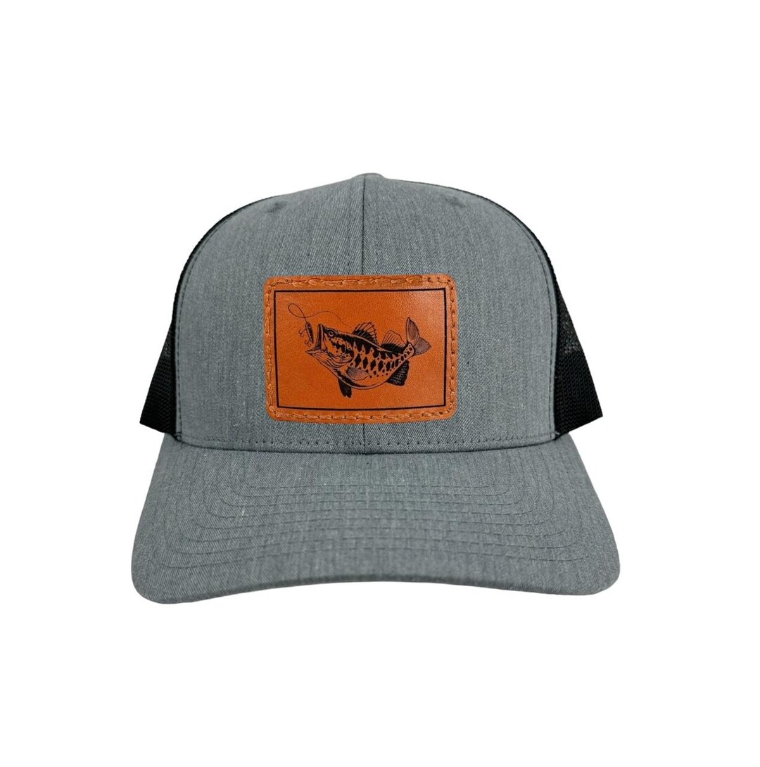 Bass Fishing Leather Patch Hat - Etsy