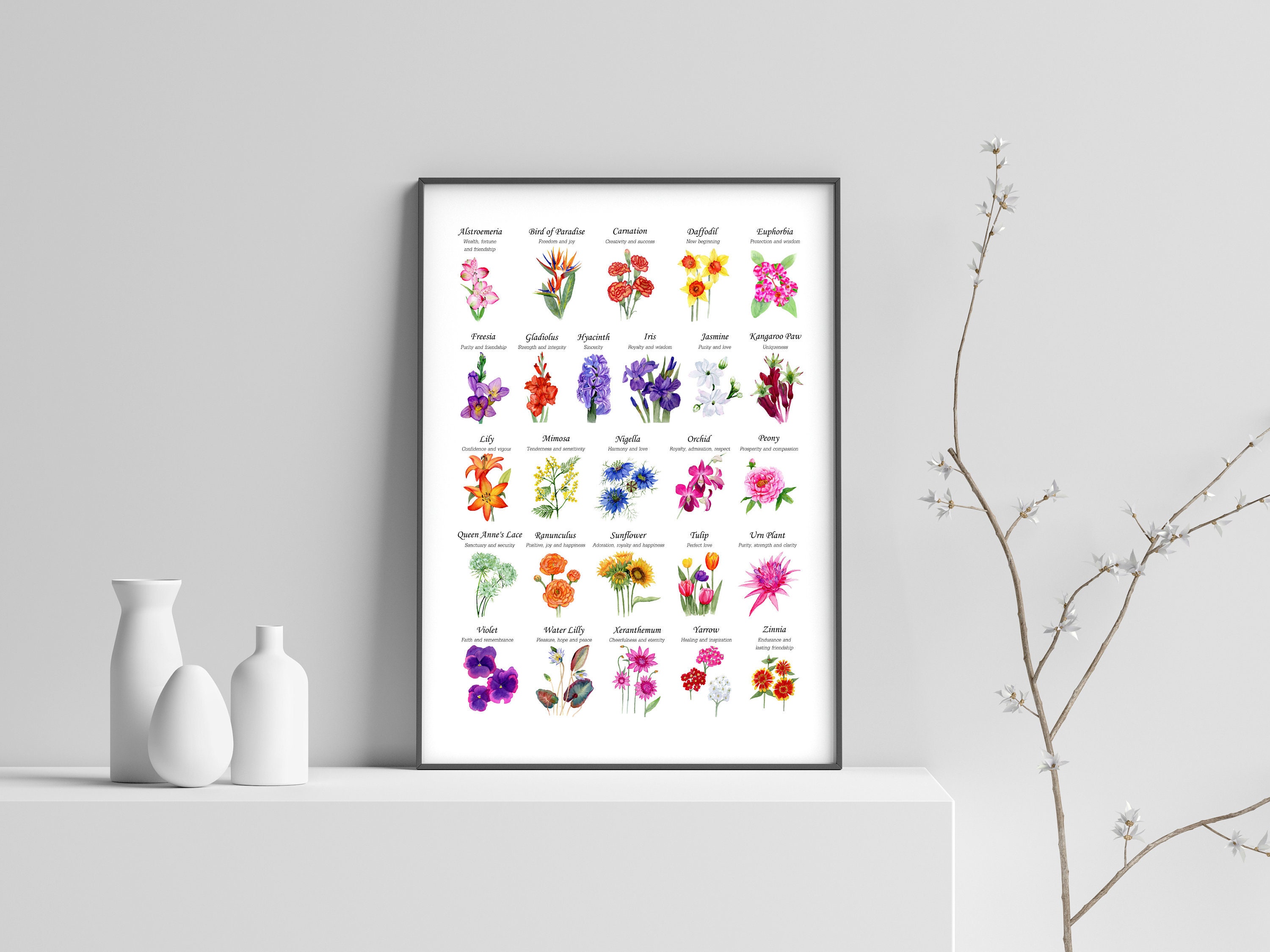 Alphabet of Flowers - DIGITAL DOWNLOAD - Watercolour, ABC - A to Z - Etsy