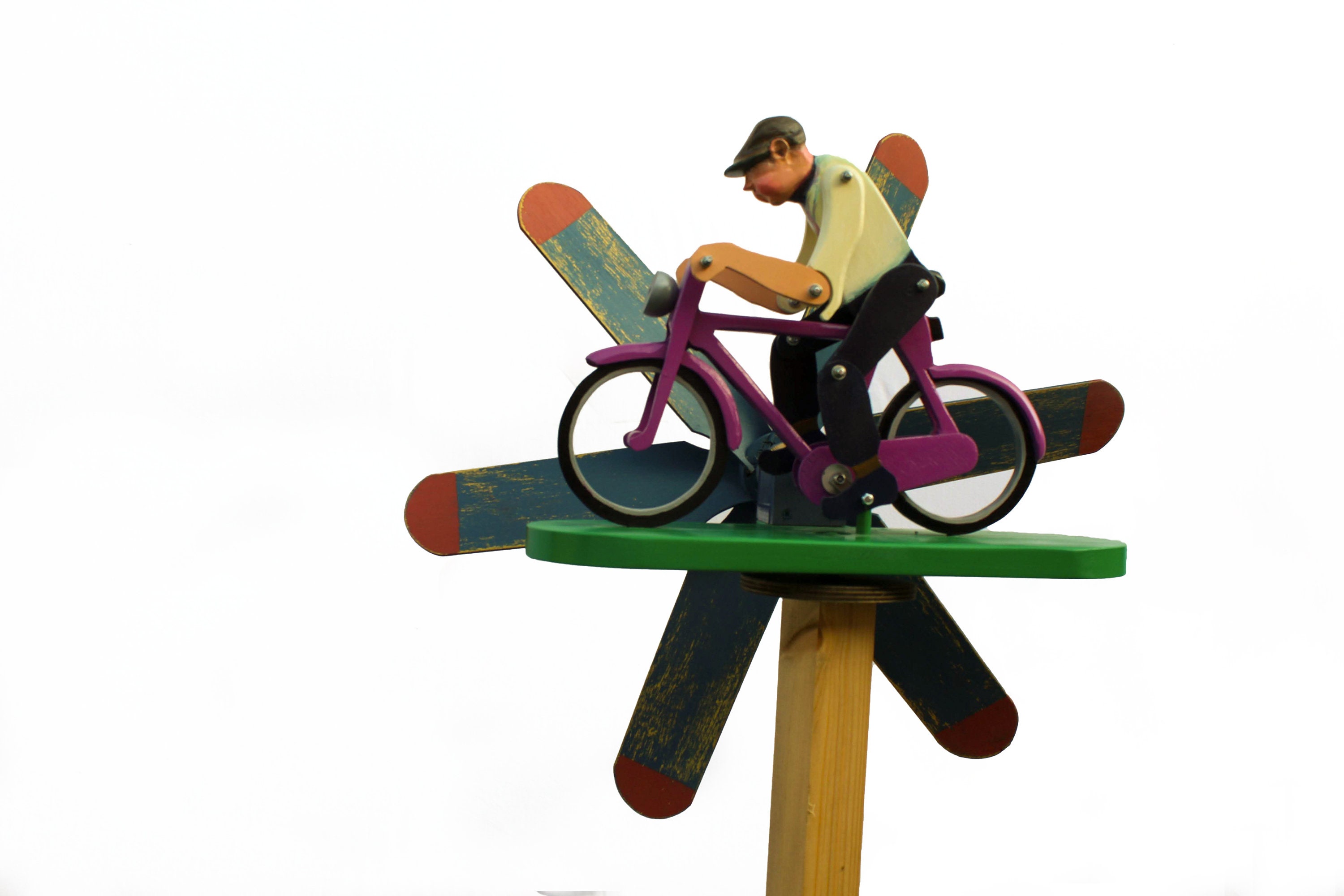 Cyclist Whirligig Construction Plan - Etsy