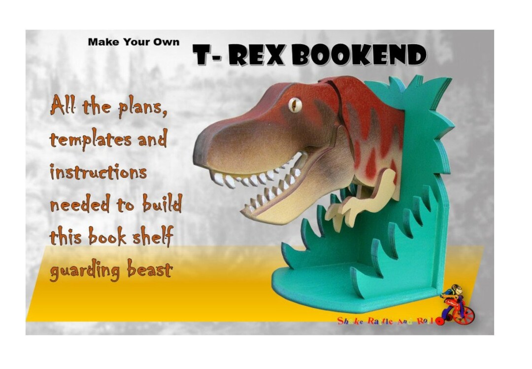 T Rex Bookend Construction Plan - Etsy